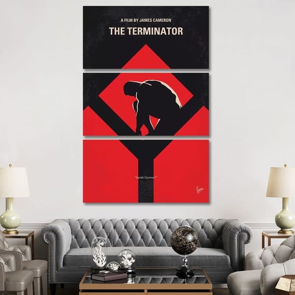 iCanvas "The Terminator Minimal Movie Poster" by Chungkong 3-Piece Canvas Wall Art Set - Bed ...